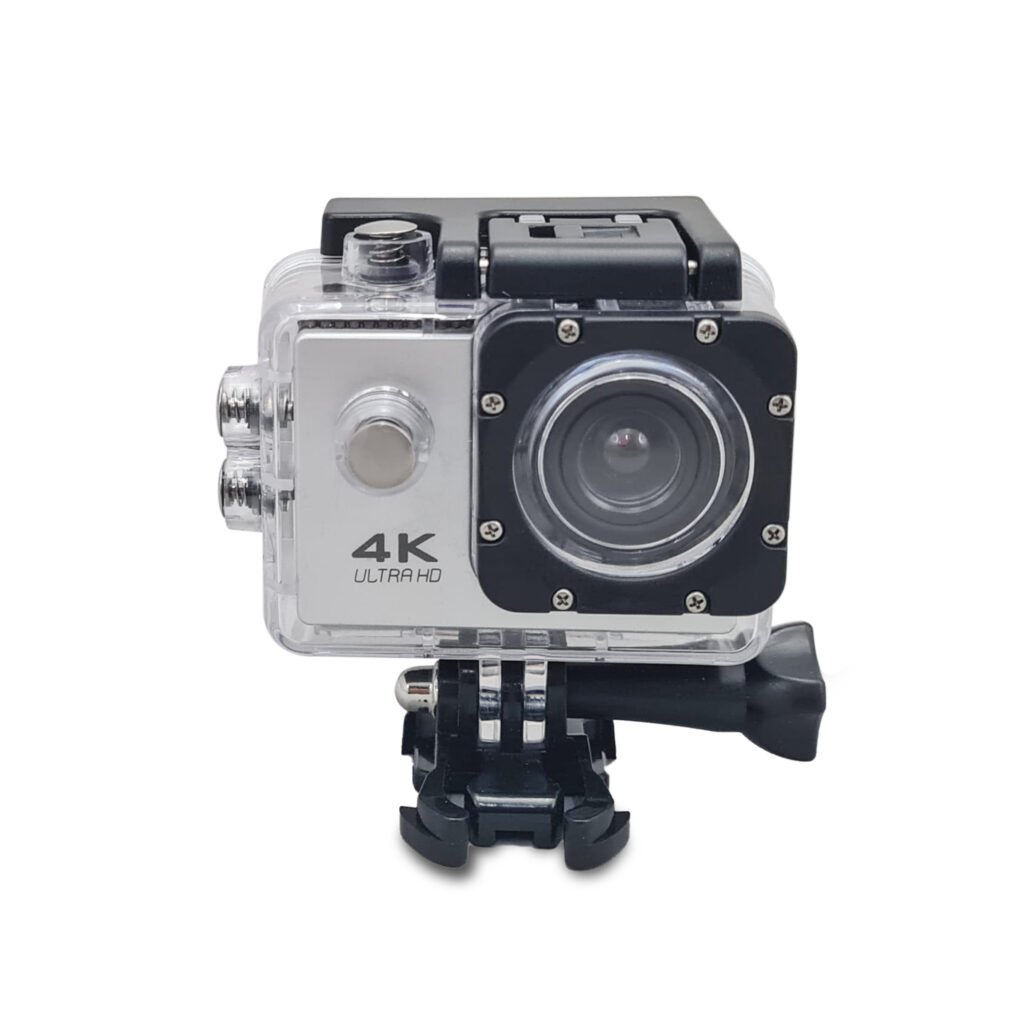 CAMARA ACCION SPORTS HD 4K PLATA SUMERGIBLE - Tecno UY
